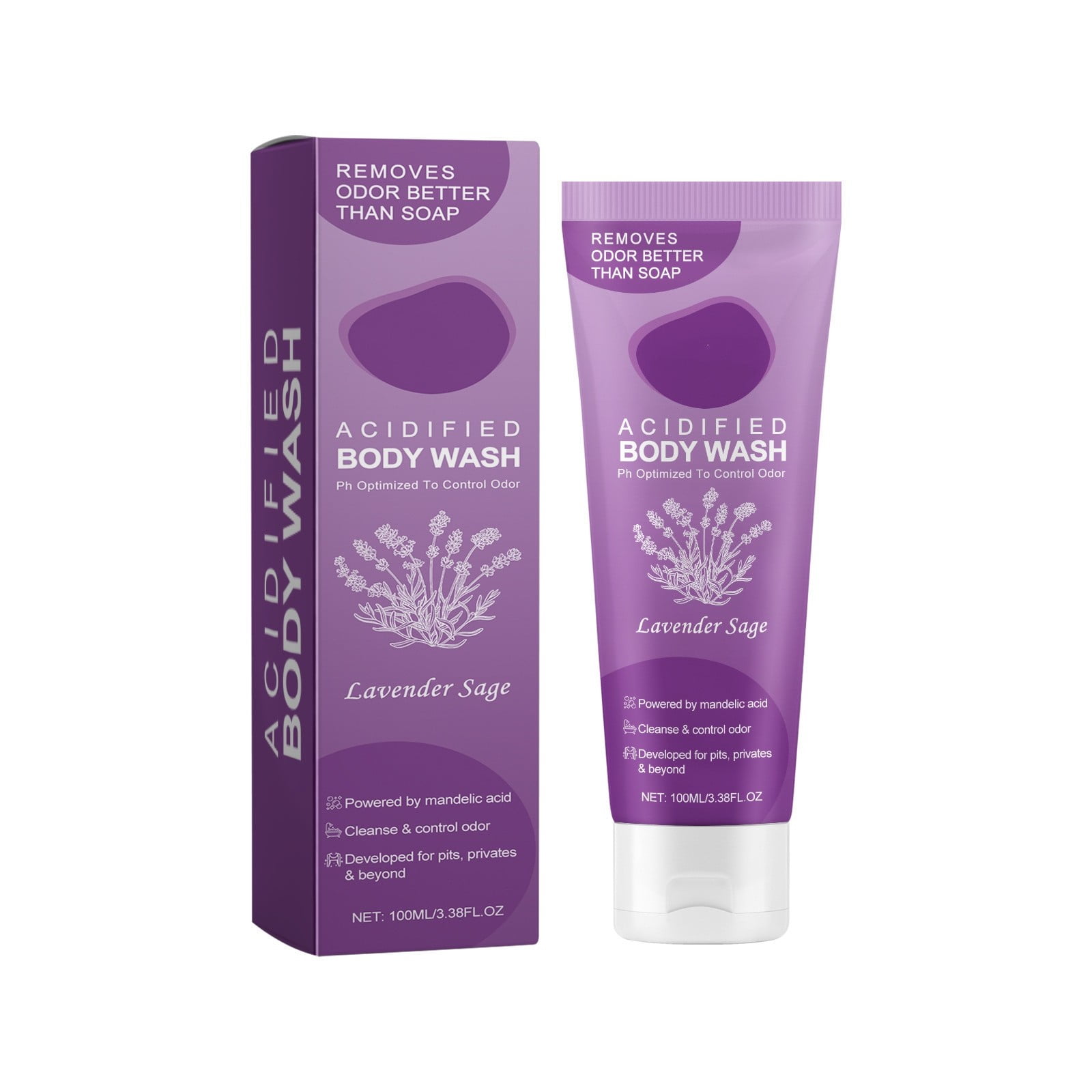 Acidified Body Wash: 24-Hour Odor Control, Gentle & Moisturizing with ...
