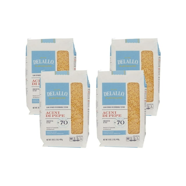 Acini di Pepe Pasta, 1 Pound Bag, (4 Pack), Pastina Pasta Made in Italy ...