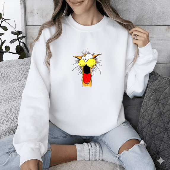 Ack Cartoon Retro Humor Funny Expression Meme Art Sweatshirt, up to size 5XL - Walmart.com
