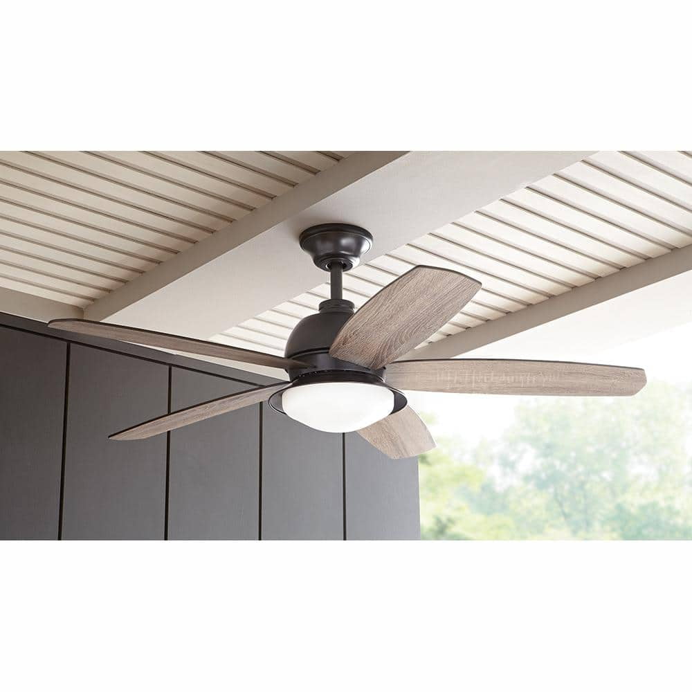 Ackerly 52 in. Indoor/Covered Outdoor LED Natural Iron Ceiling Fan with ...