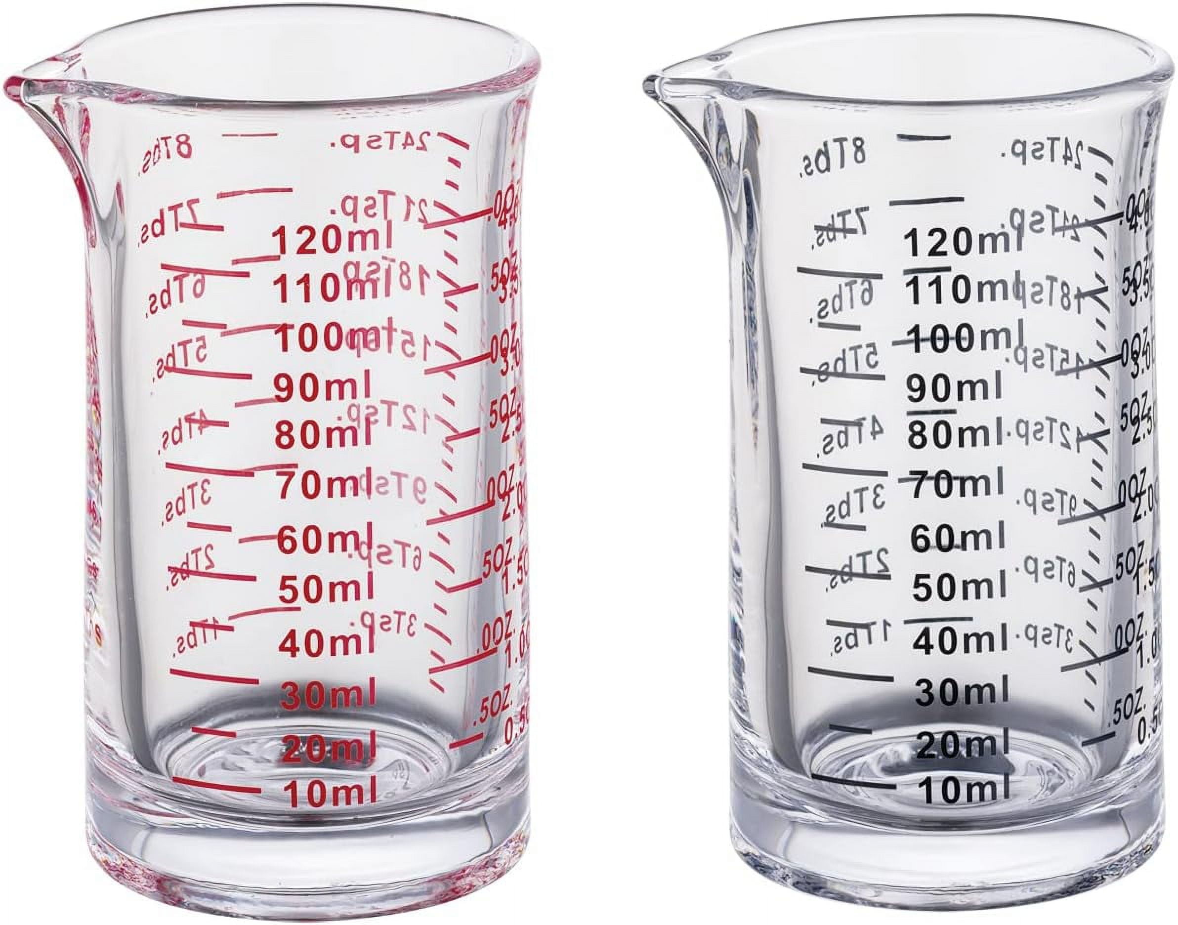 Ackers 4 Oz Glass Measuring Cup,Borosilicate Shot Glass with V-Shaped ...