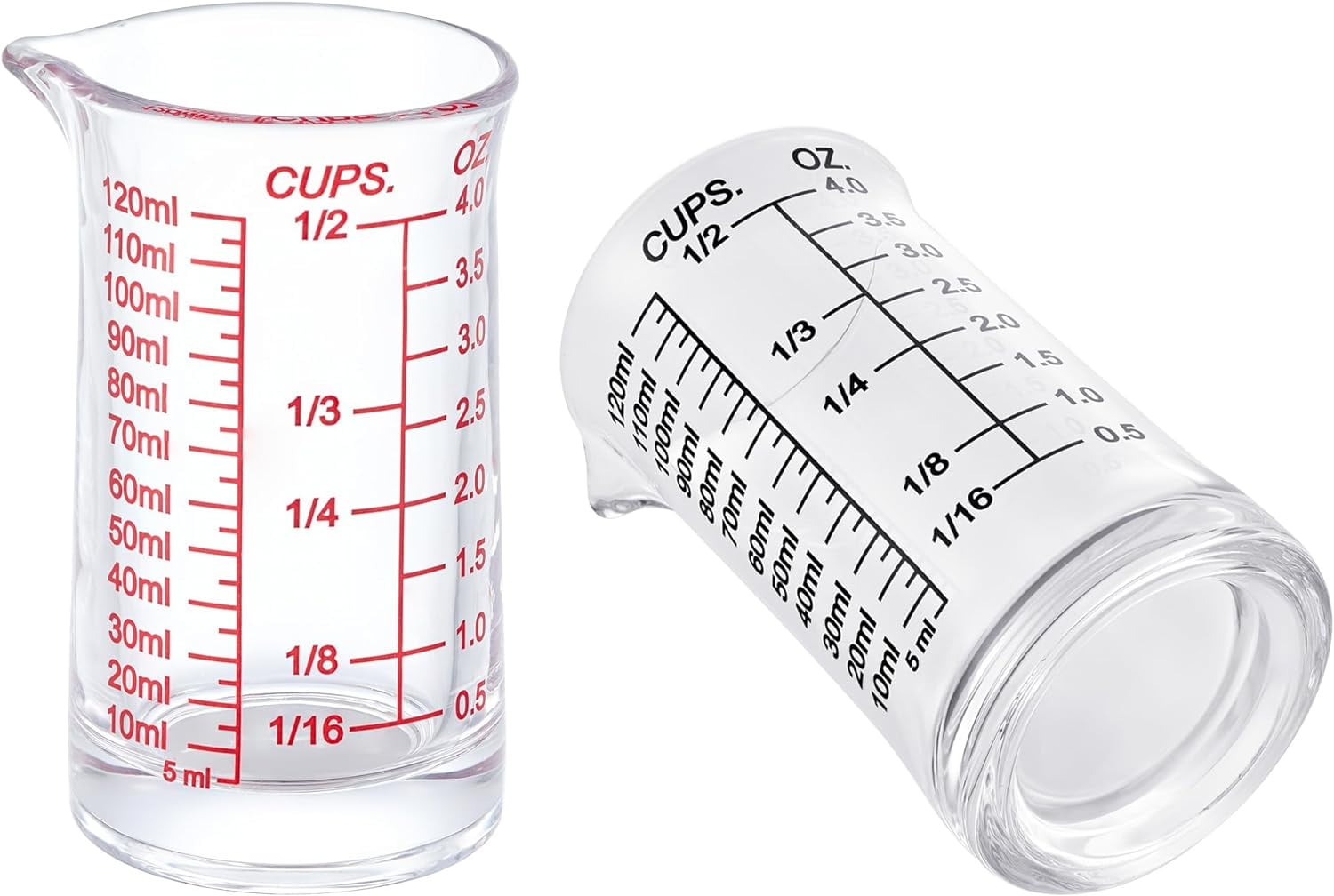 Ackers 4oz Glass Measuring Cup – Shot Glass with Ounce,Ml,Cups Markings ...