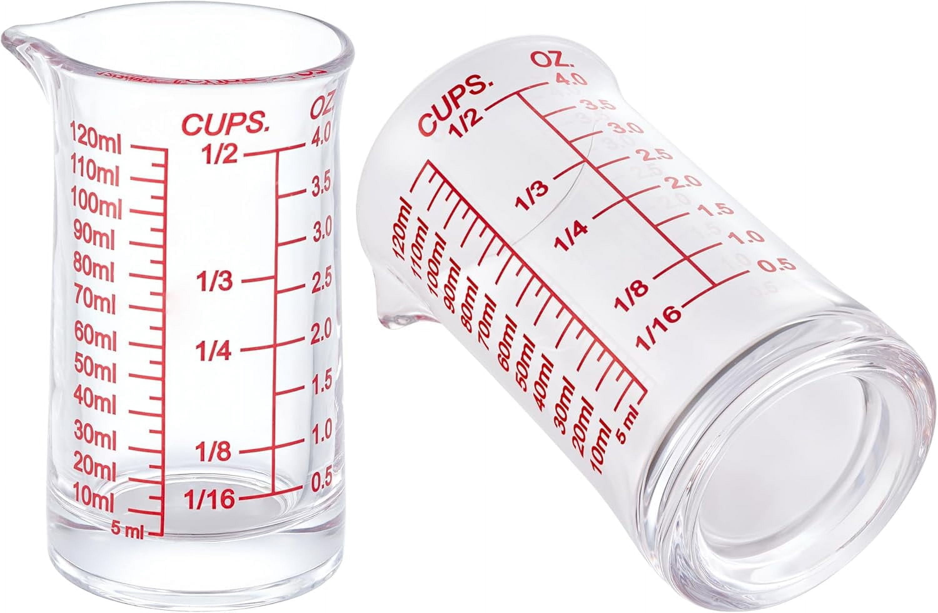 Ackers 4oz Glass Measuring Cup – Shot Glass with Ounce,Ml,Cups Markings ...