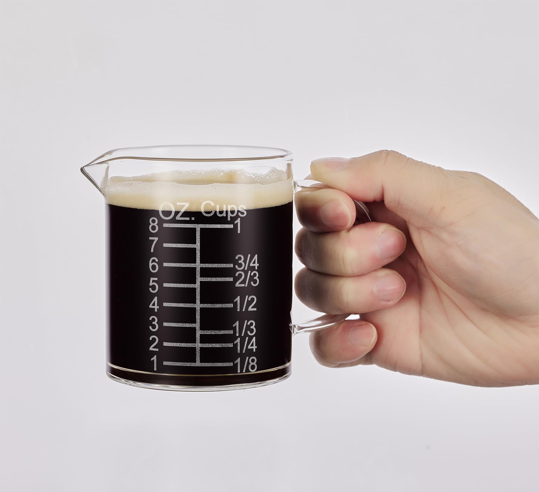 Ackers Etched Graduated Glass Measuring Cup - [Insulated Handle | V ...