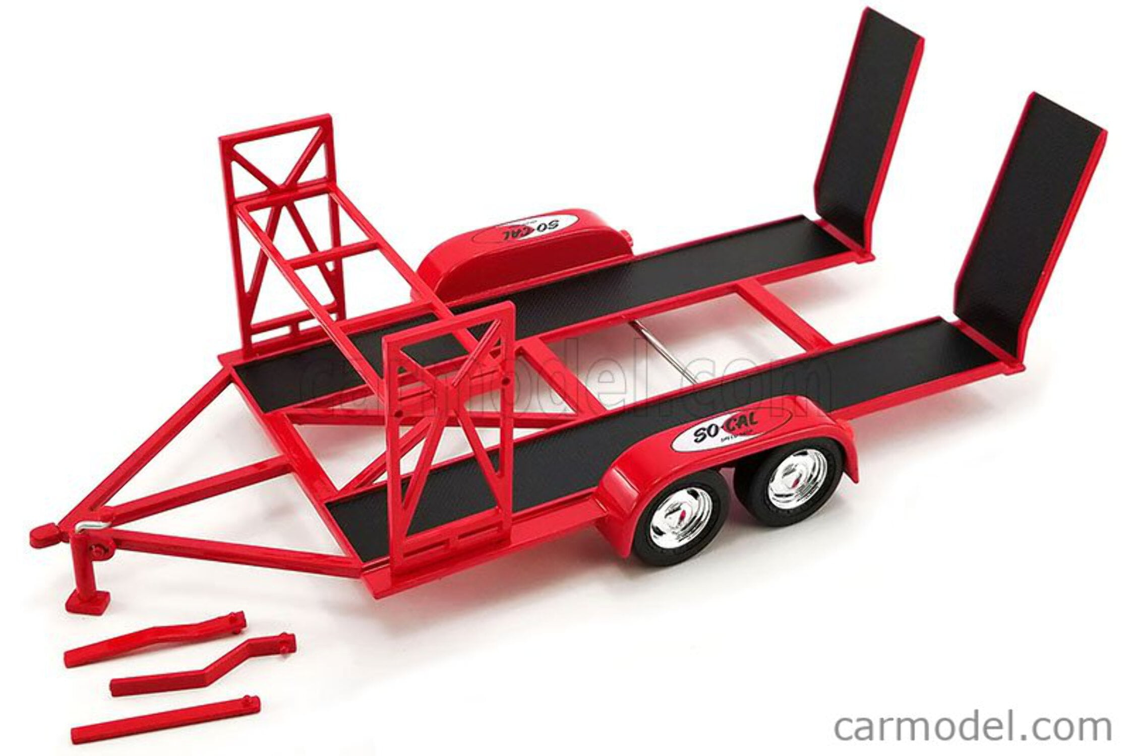 Acme 18997 Tandem Trailer with Tire Rack Red So-Cal Speed Shop 1-18 ...