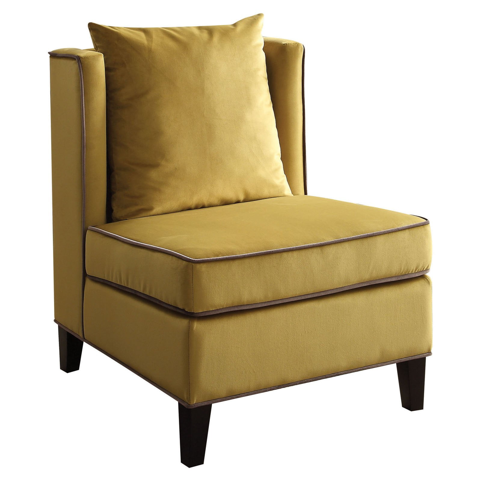 Acme Accent Chair in Yellow Velvet Finish 59570 - Walmart.com