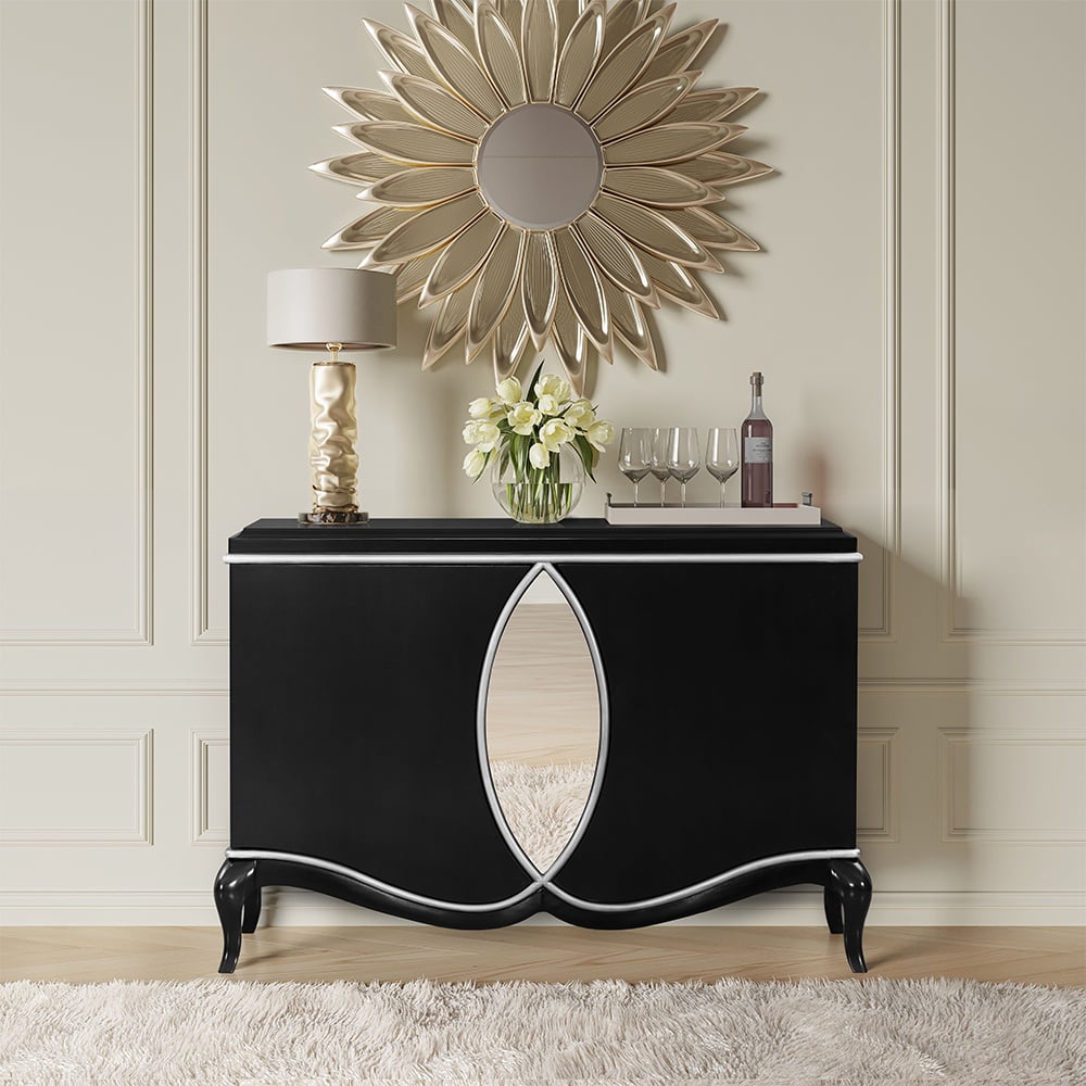 Acme Ashor Console Cabinet, Black Finish - Walmart.com