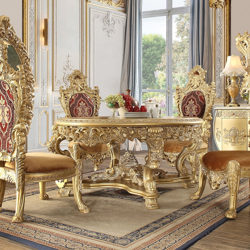 ACME Bernadette Round Dining Table, Gold Finish - Walmart.com