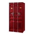 Acme Furniture Cargo Wardrobe (Double Door), Red, Metal, Indoor ...