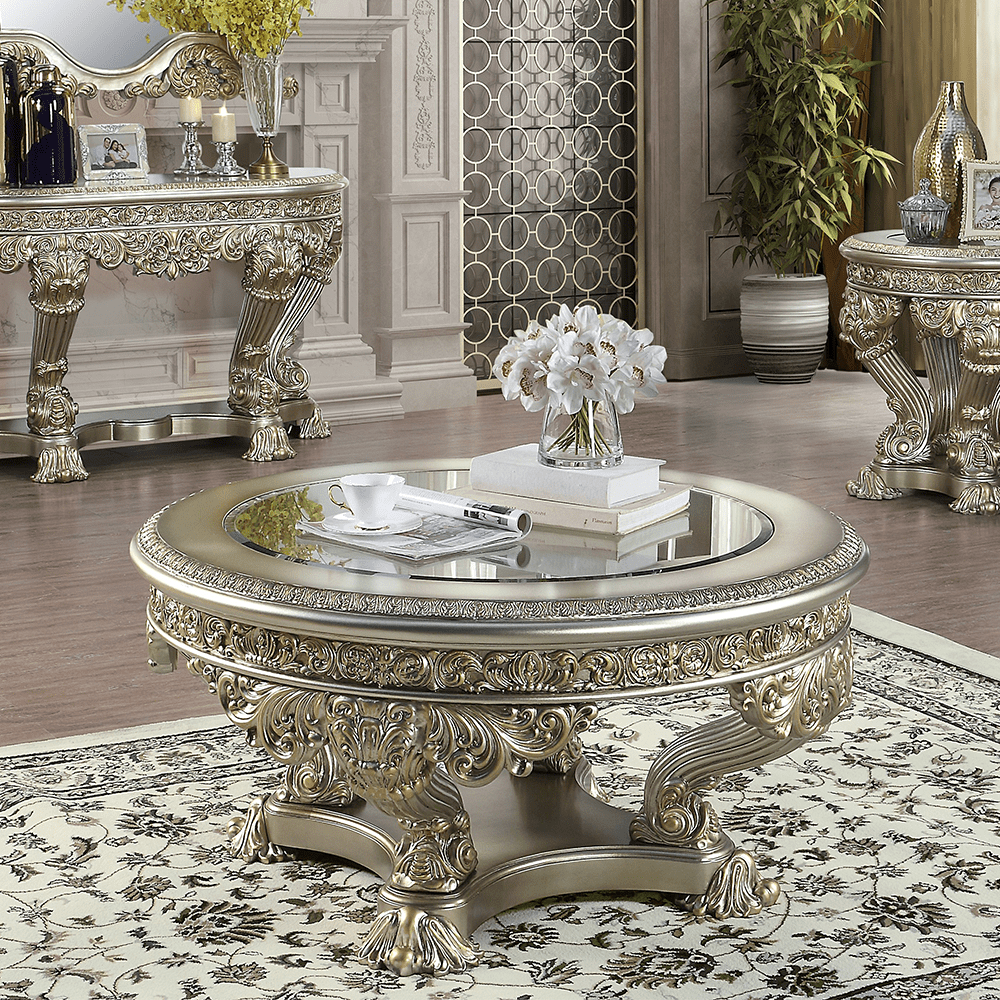 LV01202 Coffee Table, Champagne & Gold Finish - Danae ( 1Pc/1Ctn ...