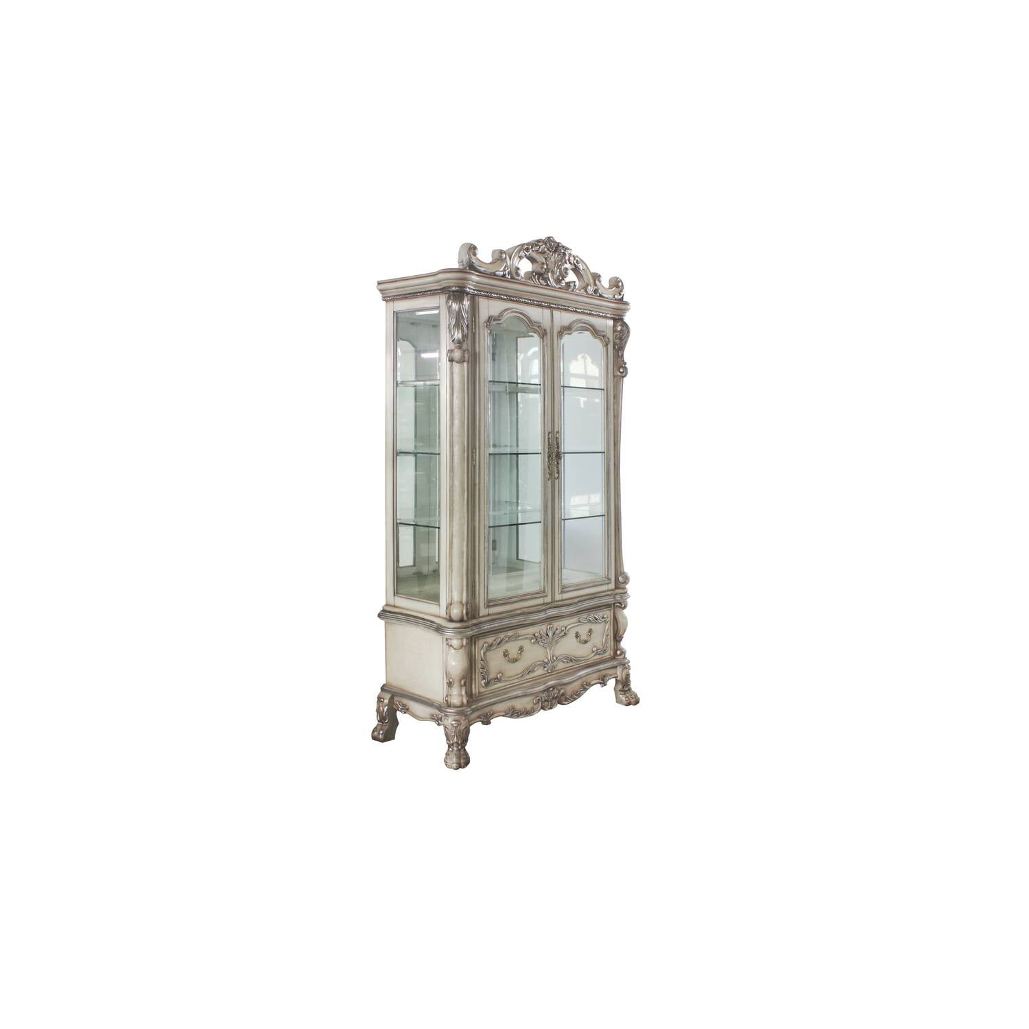 Acme Dresden Curio Cabinet in Vintage Bone White - Walmart.com