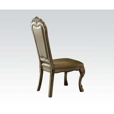 ACME Vendome Dining Side Chair in Bone PU and Gold Patina (Set of 2 ...