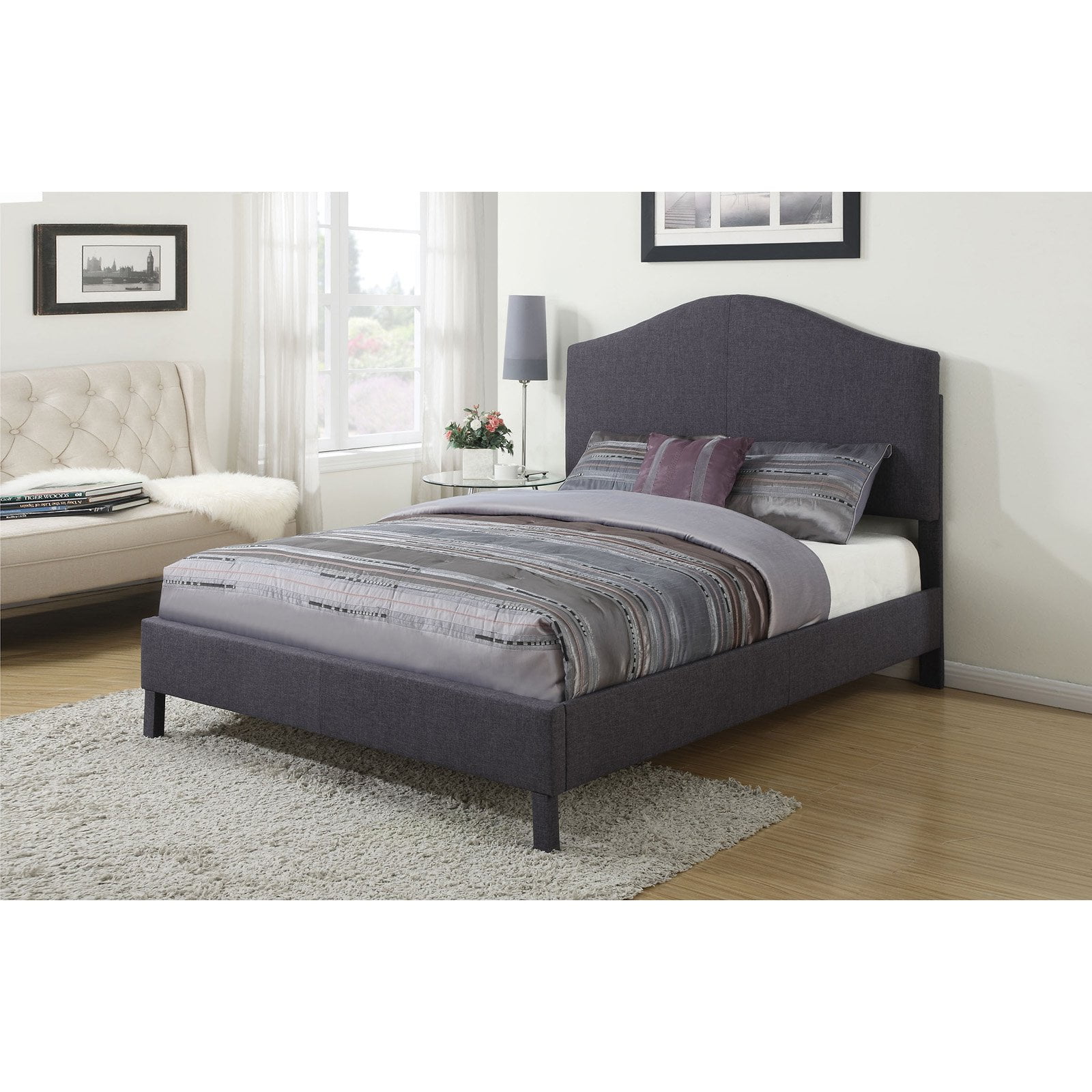 ACME Furniture Clyde Grey Linen King Bed - Walmart.com
