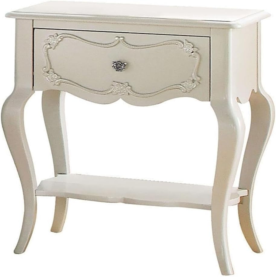 Acme Edalene 1-Drawer Wooden Nightstand with Bottom Shelf in Pearl ...
