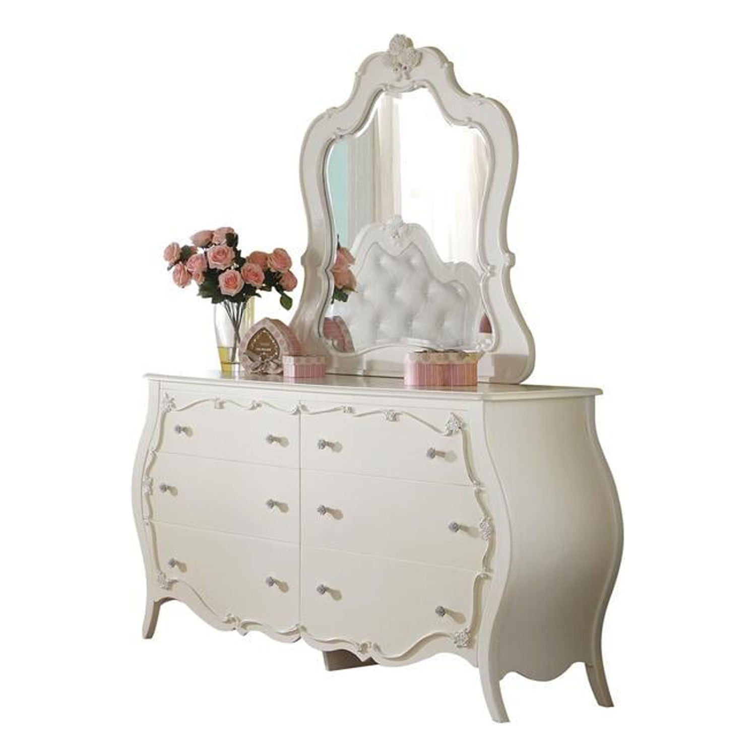 Acme Edalene Pearl White Pine 6-drawer Dresser - Walmart.com