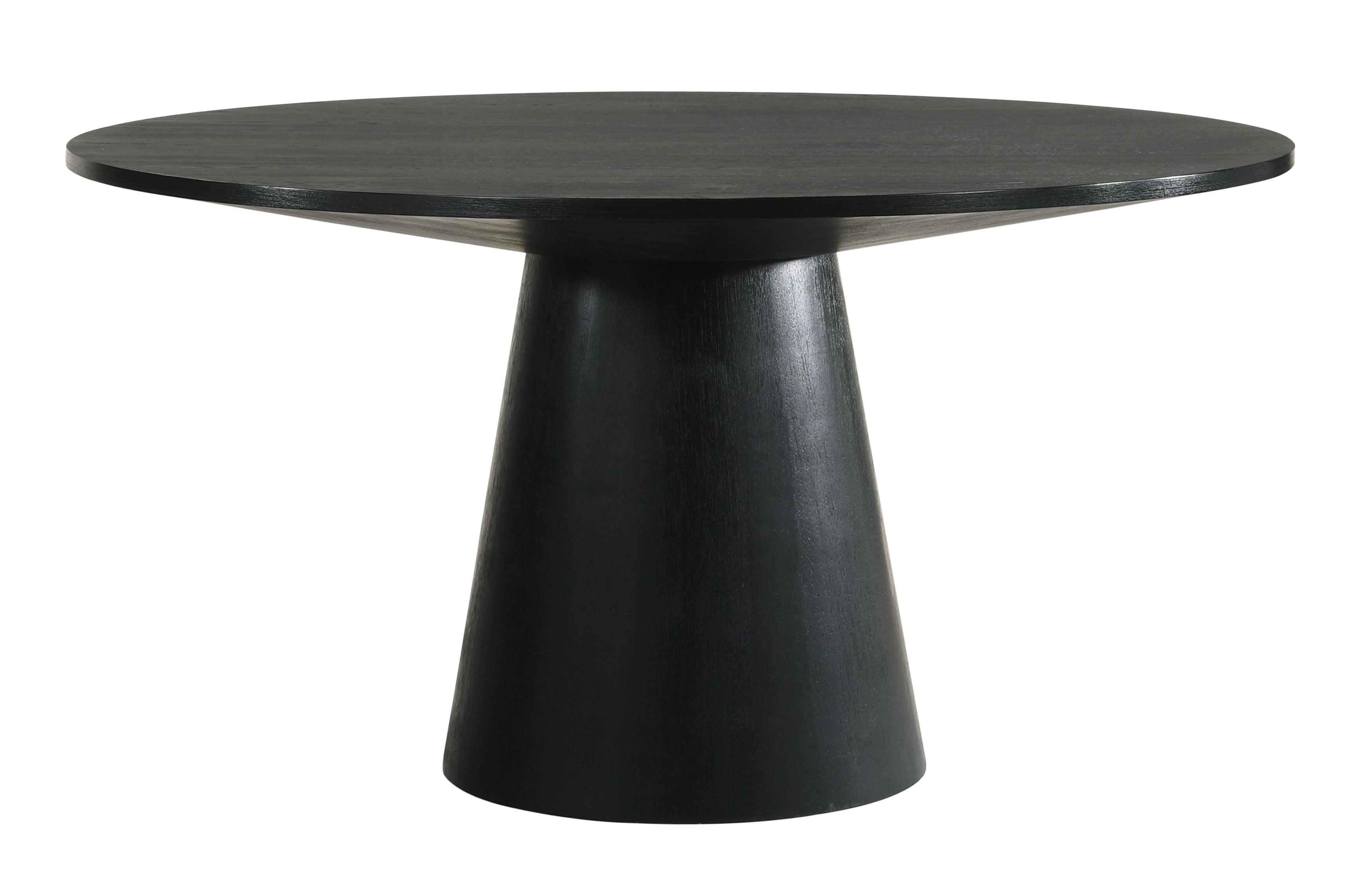 Acme Froja Round Wooden Dining Table with Cone Shaped Base in Black ...