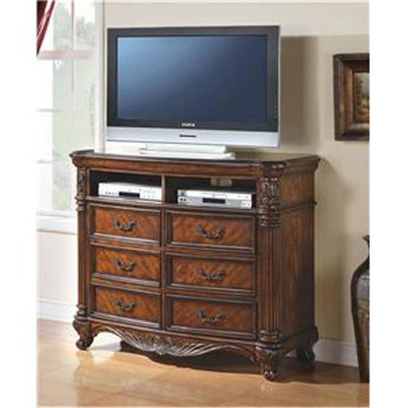 Acme Furniture 20277 Remington Brown Cherry Finish TV Console with ...