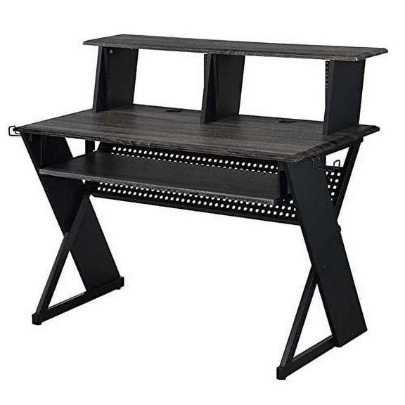 ACME Willow Music Desk with Storage, Computer Tray, and Speaker Shelves ...