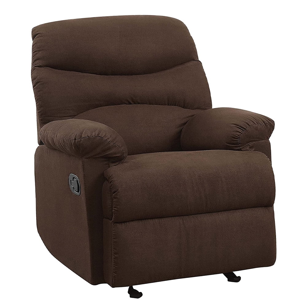 Acme Furniture Arcadia Contemporary Push Back Recliner in Chocolate ...