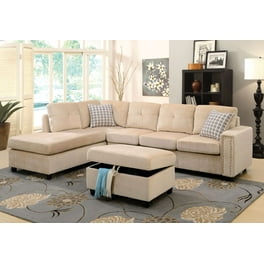 Acme kiva reversible sectional sofa white bonded leather store