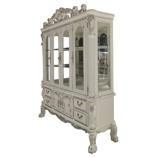 Acme Furniture Dresden Hutch & Buffet, Bone White Finish Dining Room ...