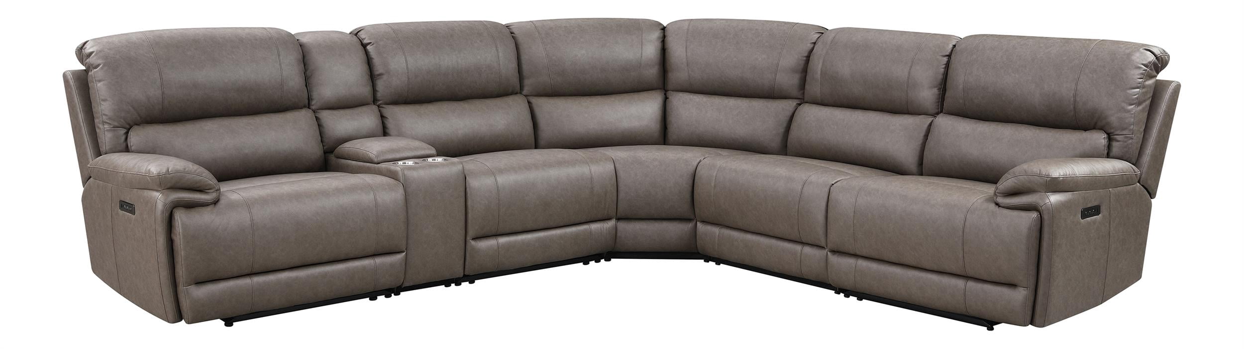 ACME Kantu Faux Leather Upholstered Motion Sectional Sofa in Brown ...