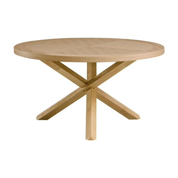 ACME Kasem Transitional Wood X-Shaped Base Round Dining Table in Oak ...