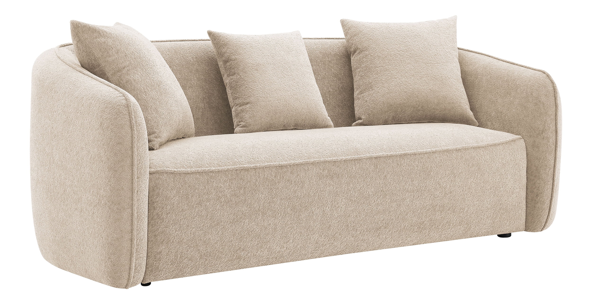 ACME Keith Contemporary Chenille Upholstered Sofa with 3 Pillows in ...
