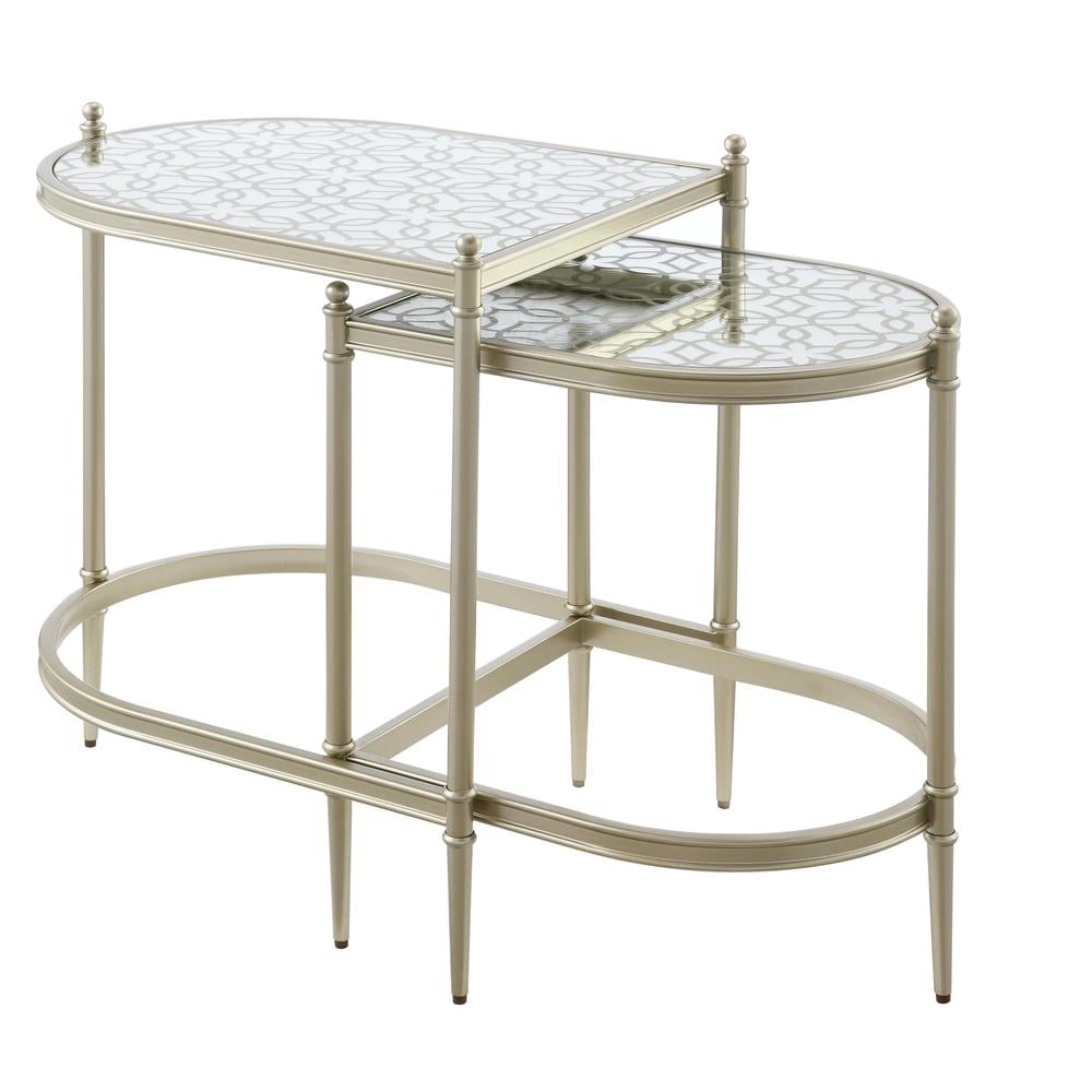 Acme Furniture Zaba TV Stand, Glass & Champagne Finish - Walmart.com