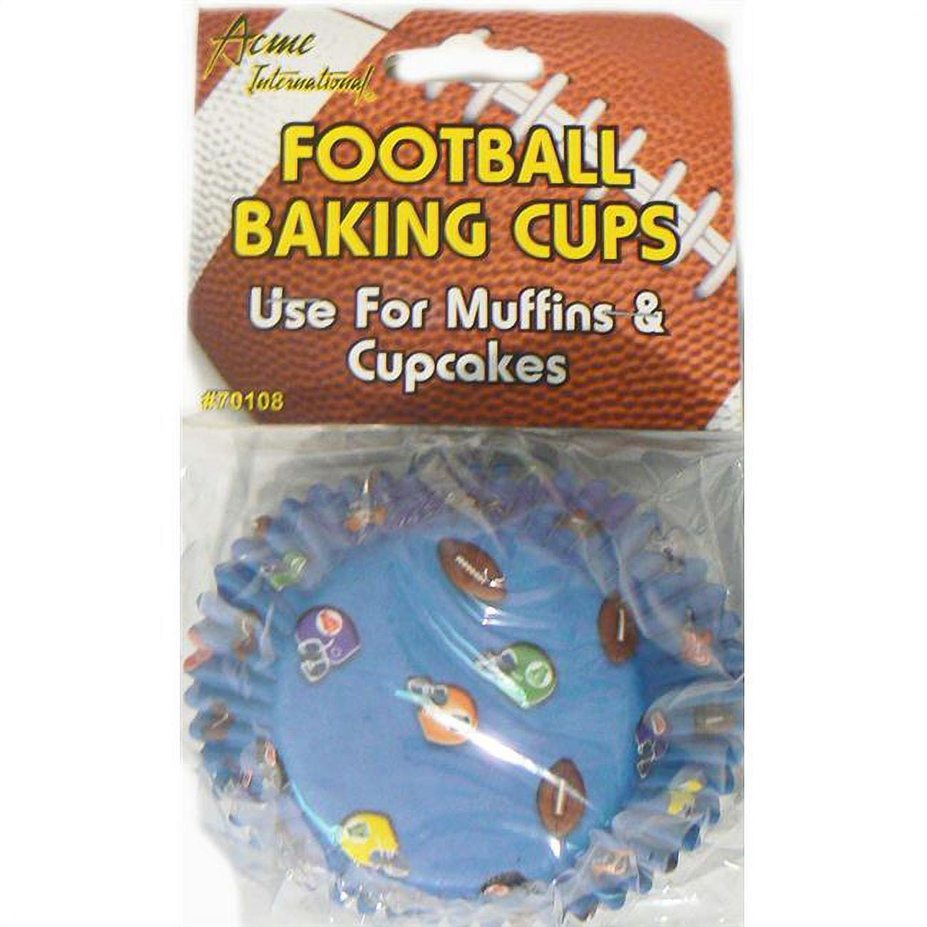 Acme International 70108 Football Baking Cup - Pack of 72 - 50 Piece ...
