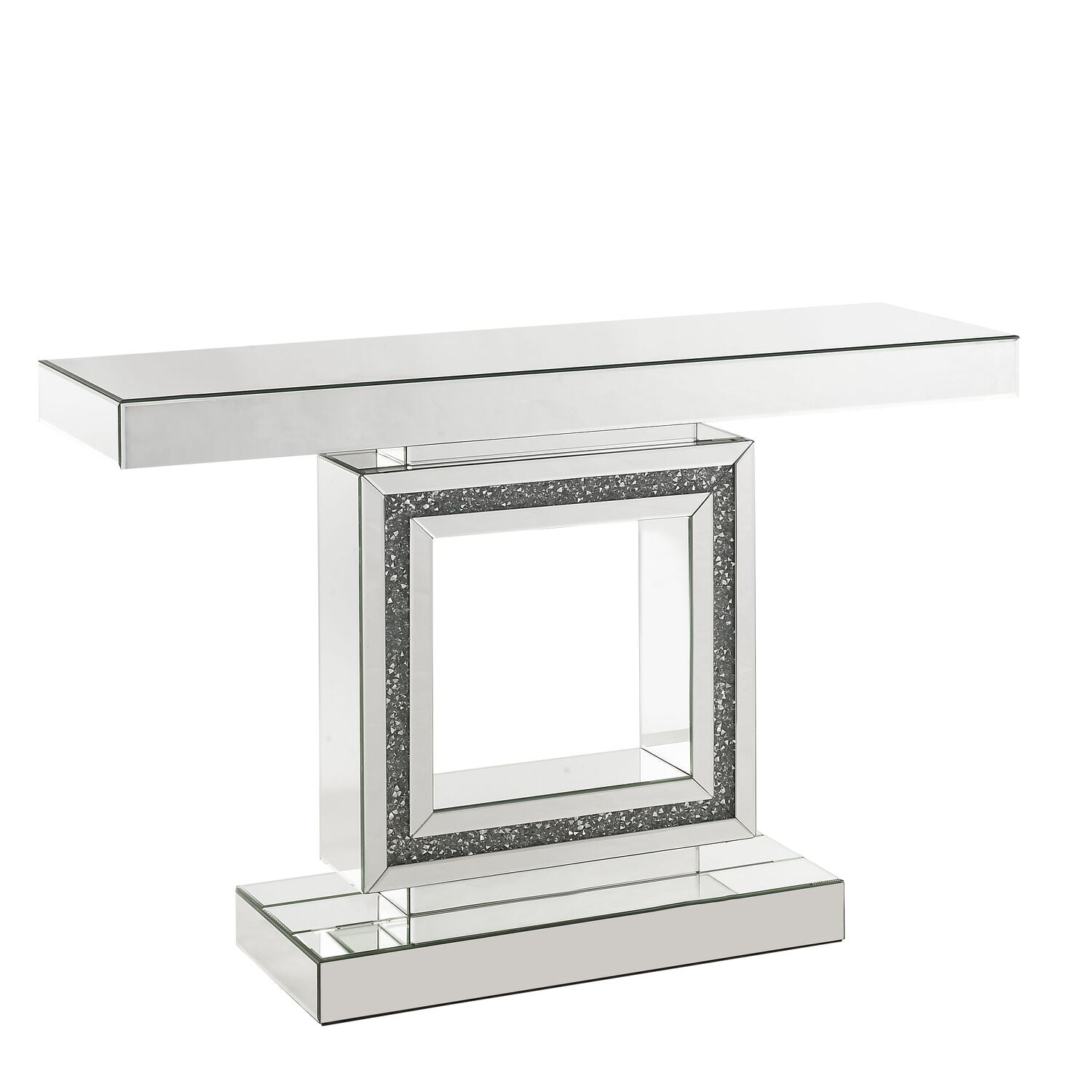 Acme Noralie Console Table in Mirrored & Faux Diamonds - Walmart.com
