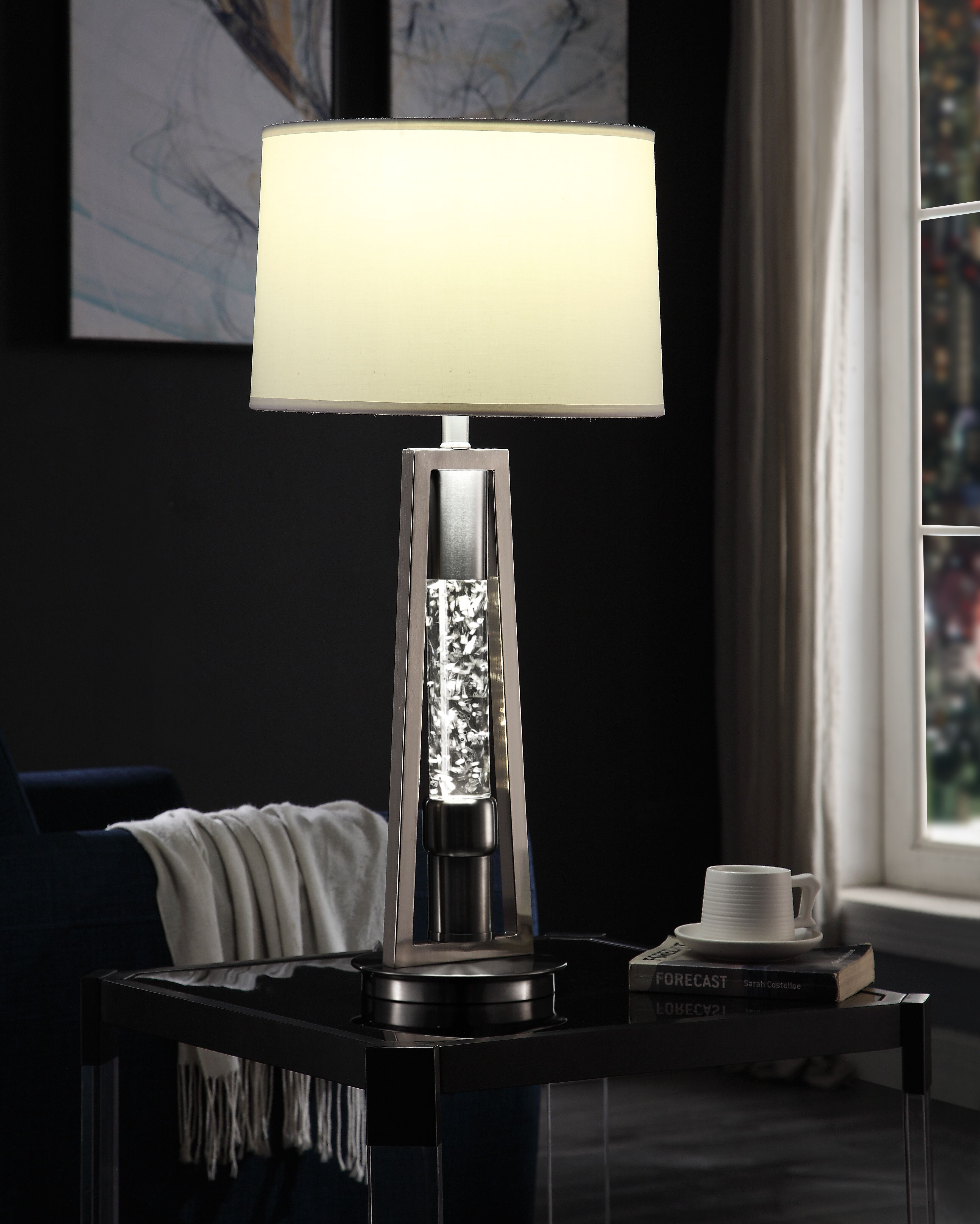 Acme Ovesen Table Lamp in Brushed Nickel Metal Base - Walmart.com