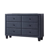 Acme Saveria 2-Tone Gray PU Dresser with Six Drawers, Adult, Teens ...