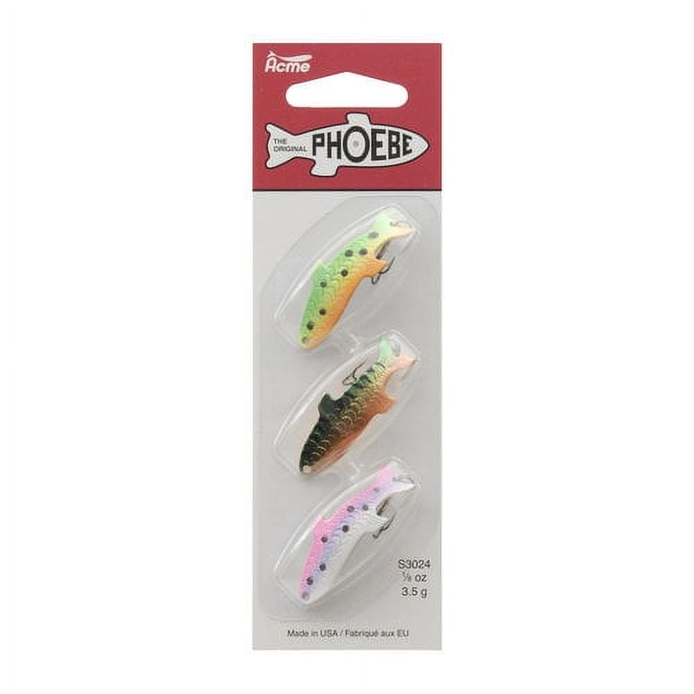 Acme Tackle Phoebe, Fishing Lure Spoon Kit, Deluxe, 3 Pack, 1/8 oz ...