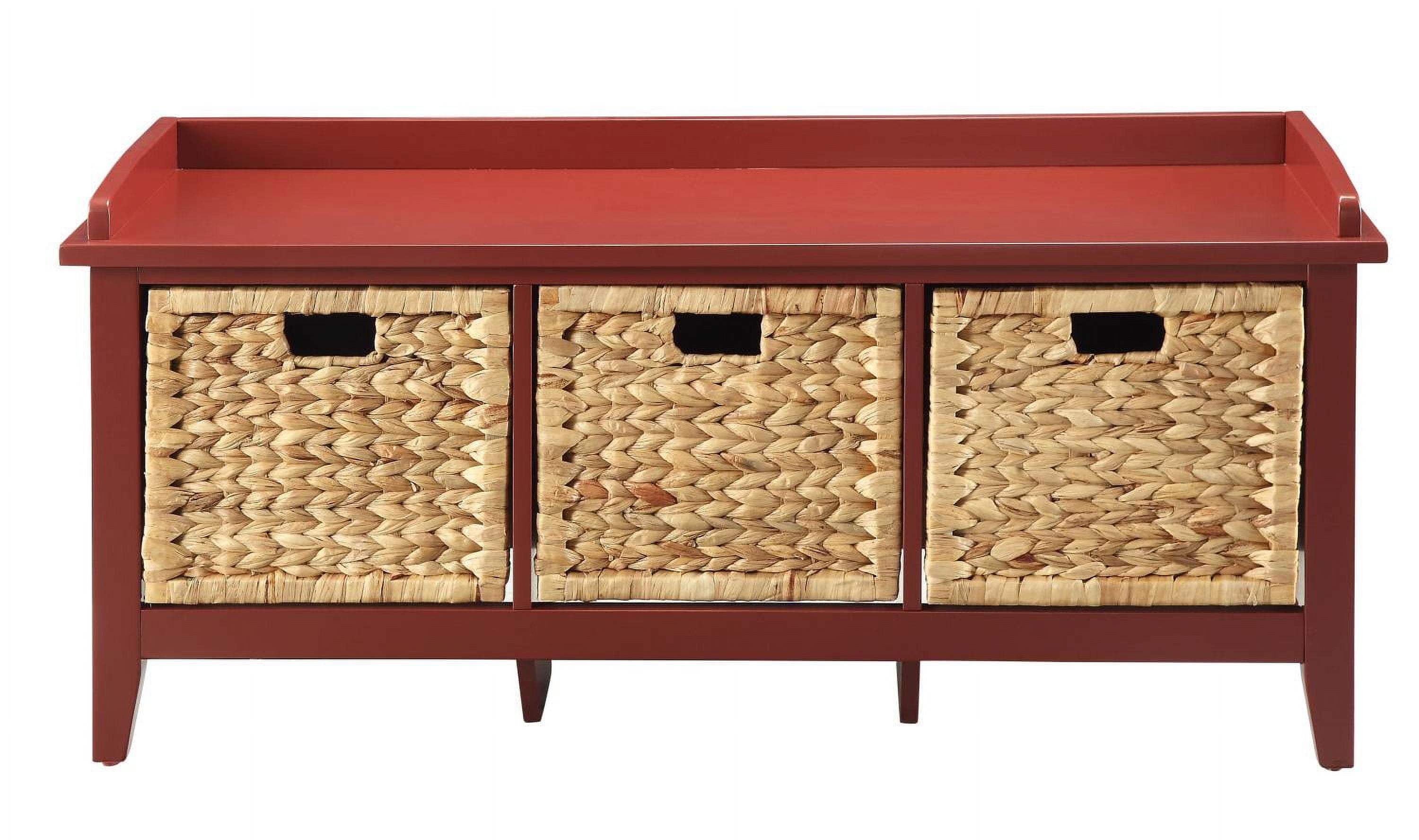 Acme Transitional Bench With Burgundy Finish 96760 - Walmart.com