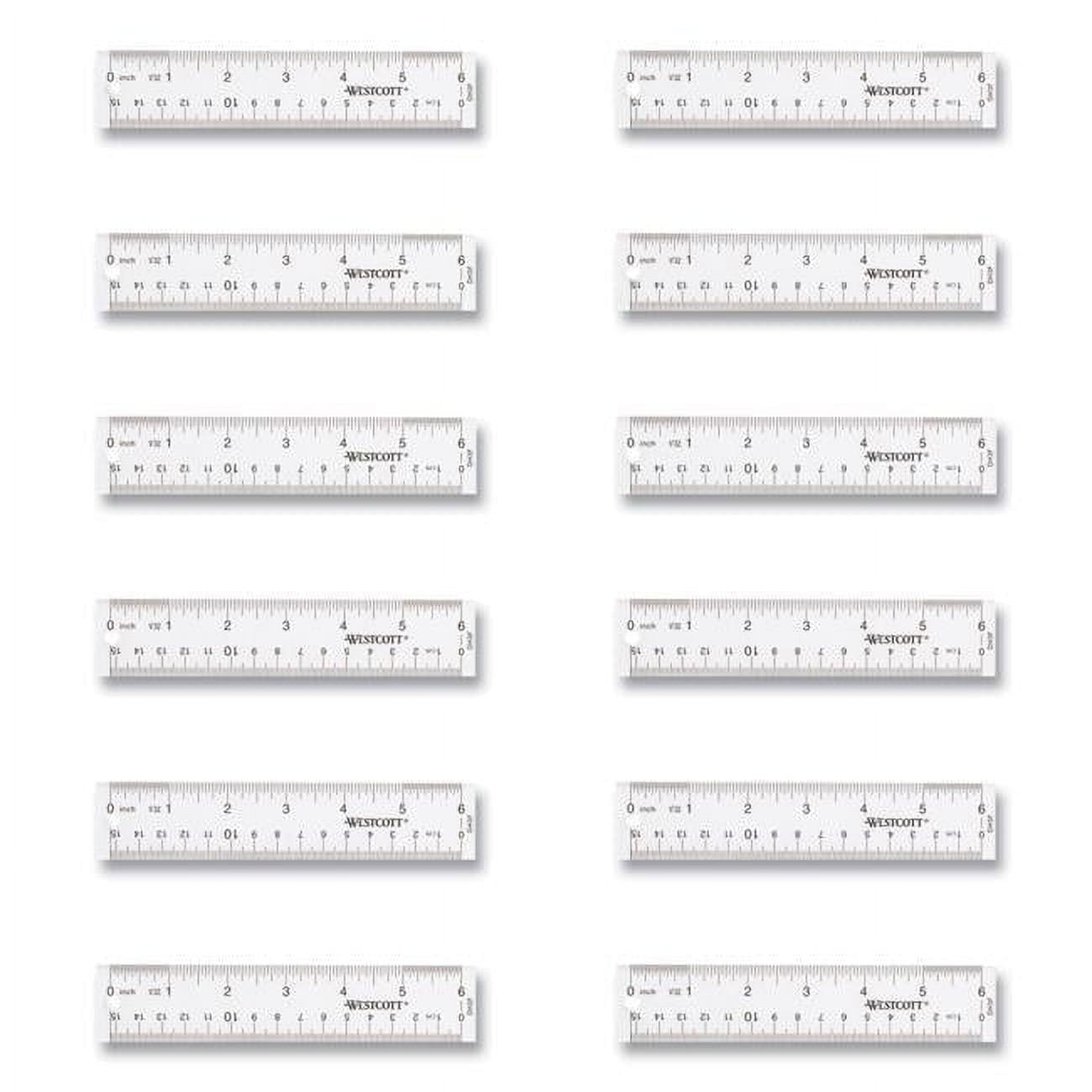 Acme United 6 in. Standard & Metric Clear Flexible Acrylic Ruler, Clear ...