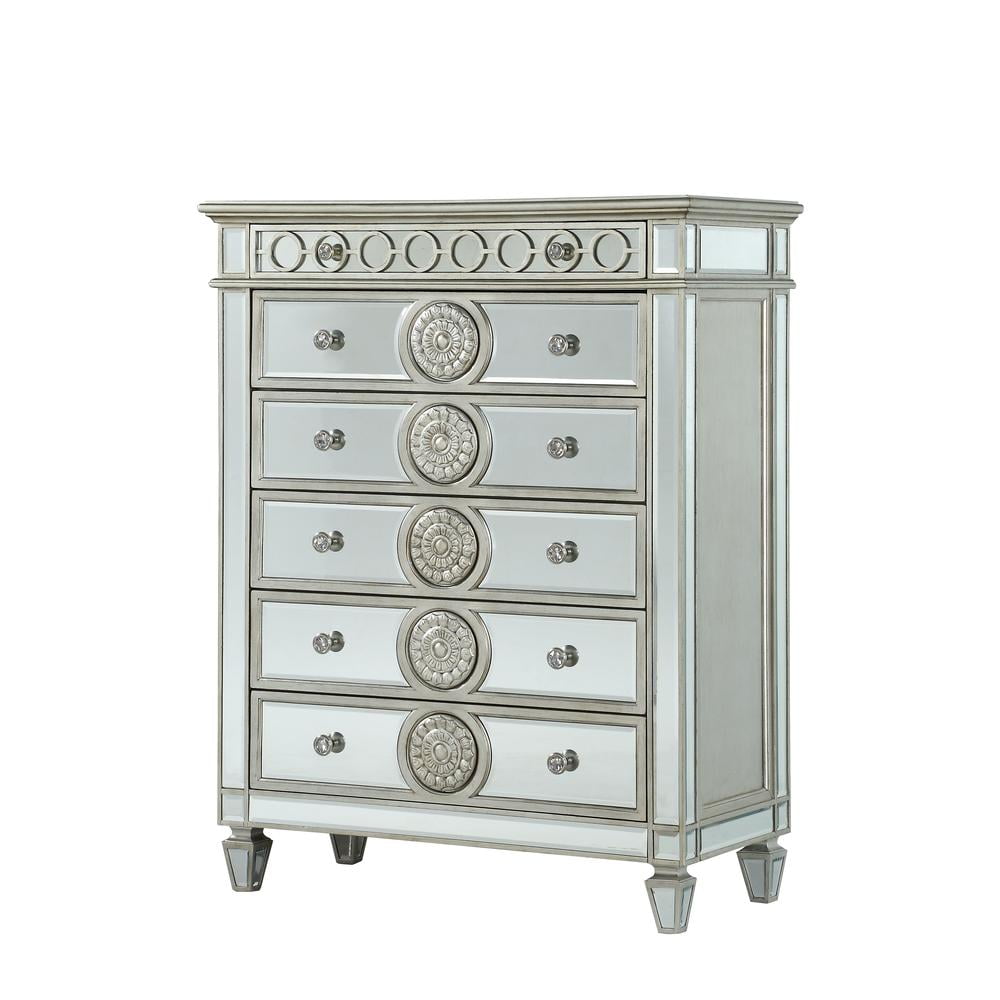 Acme Varian Chest with 6 Storage Drawers in Mirrrored - Walmart.com
