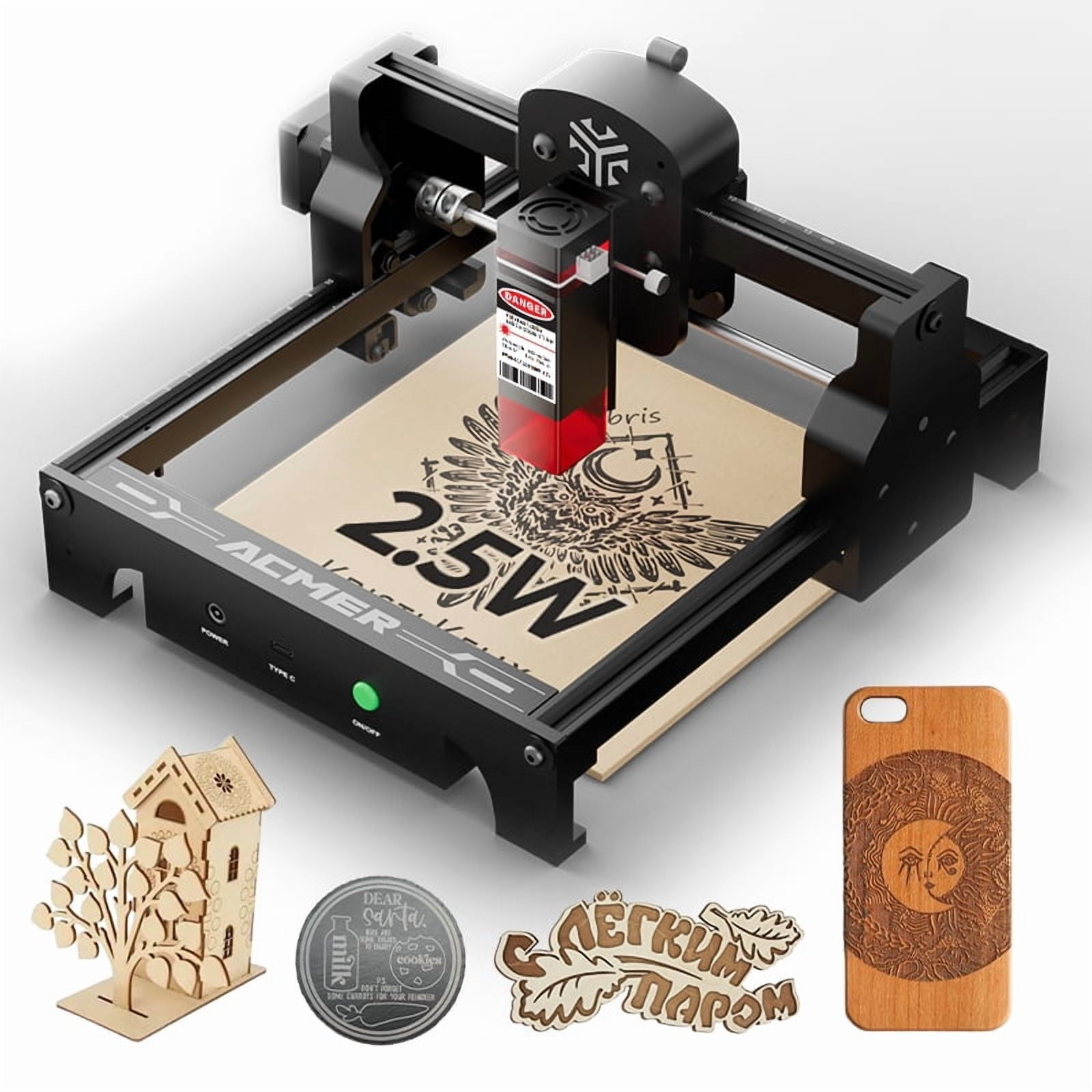 Open Box Acmer S1 Laser Engraving Machine,2.5W(2500mW) Laser Cutter and ...