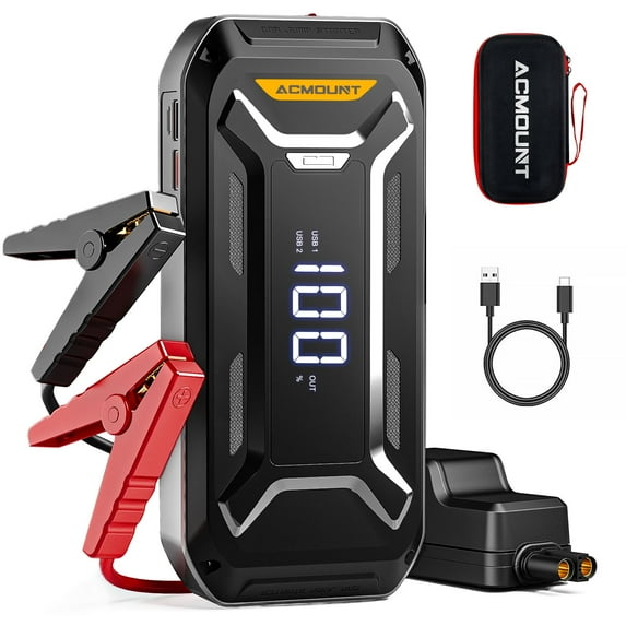 Acmount P120 Car Battery Jump Starter Portable, 6000A 12V Car Jumper ...