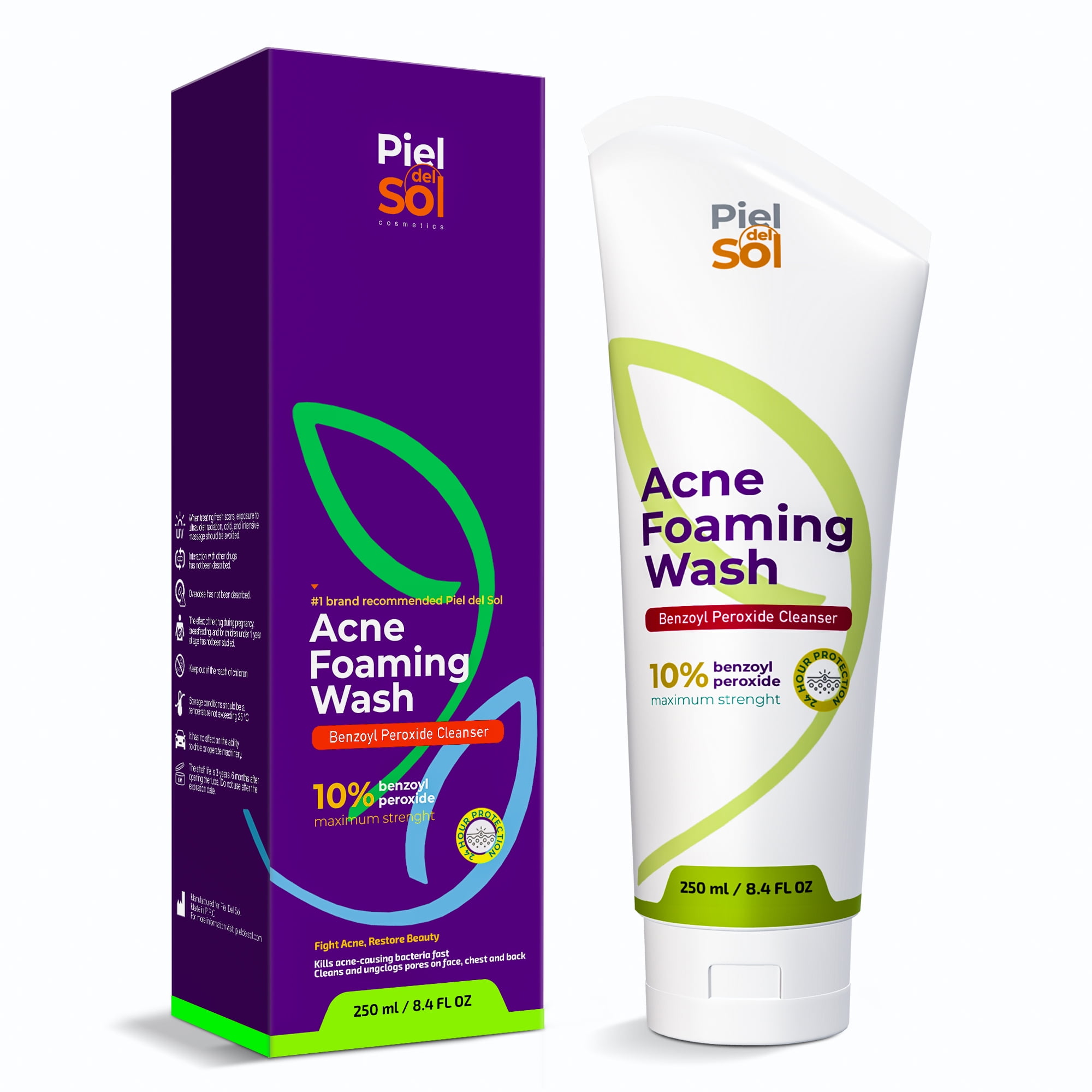 Acne Foaming Wash Cleanser, Benzoyl Peroxide Acne Treatment for Face ...