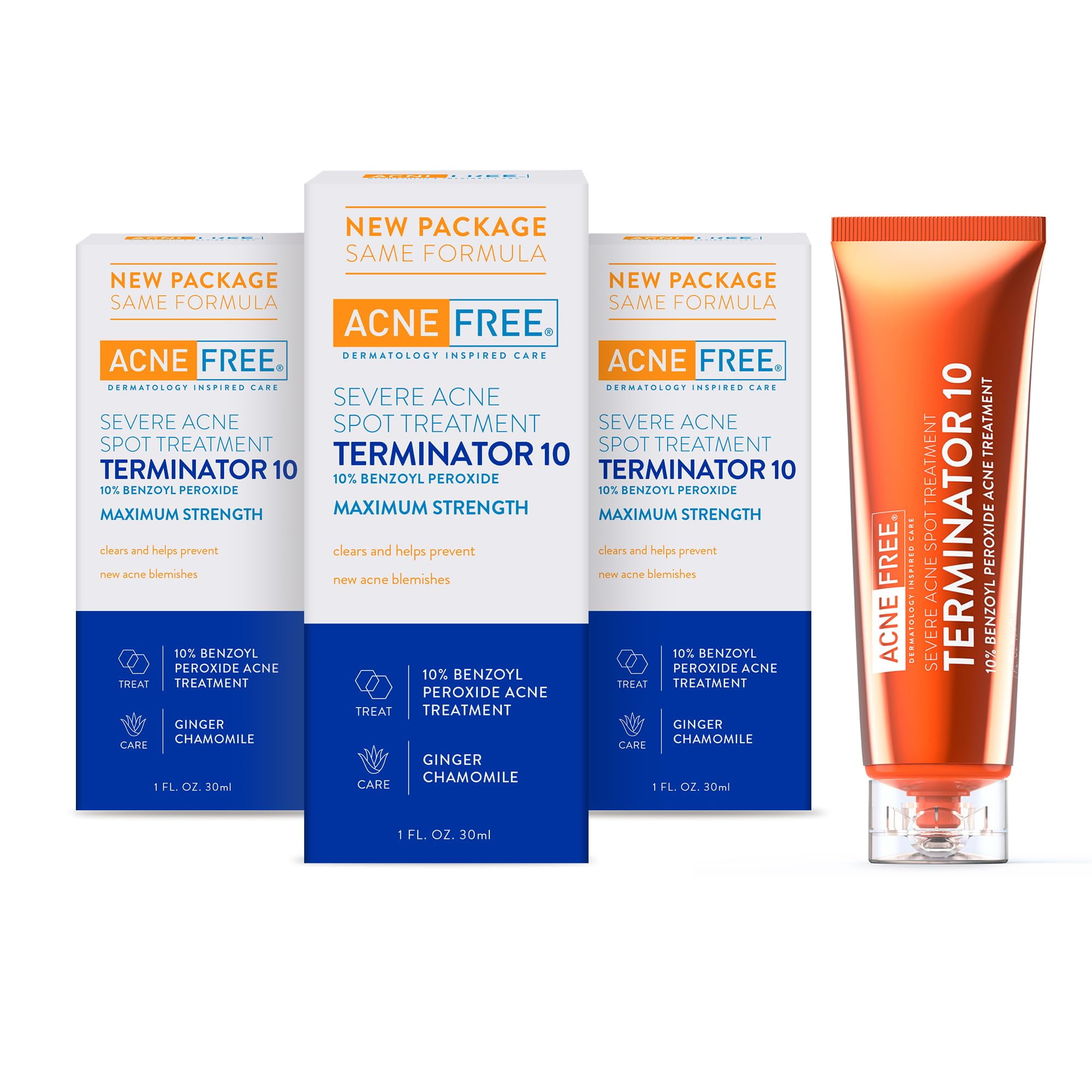 Acne Free Terminator 10 AKF18 Acne Spot Treatment With Benzoyl Peroxide ...