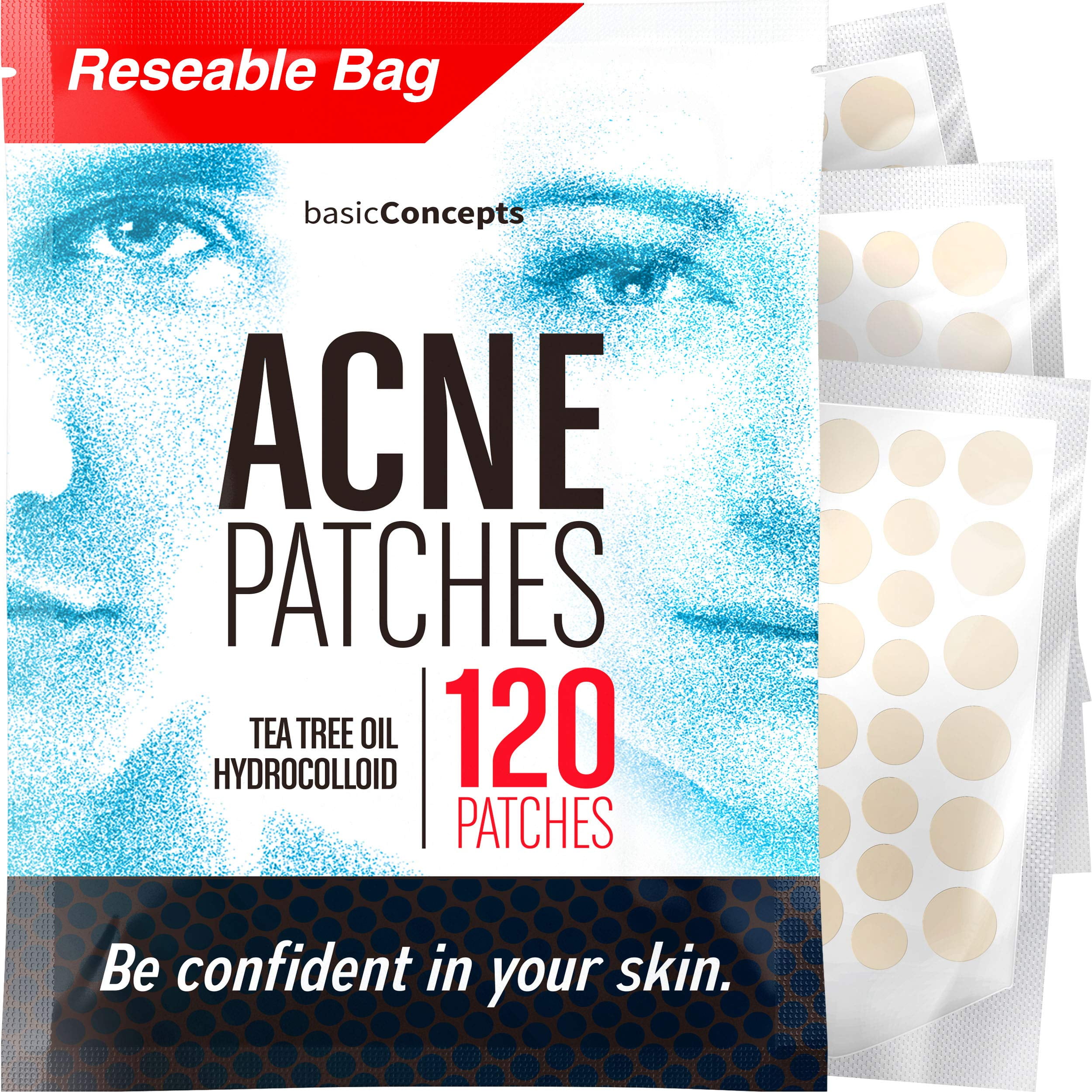 Acne Patches (120 Pack), Tea Tree Oil and Hydrocolloid Pimple Patches ...