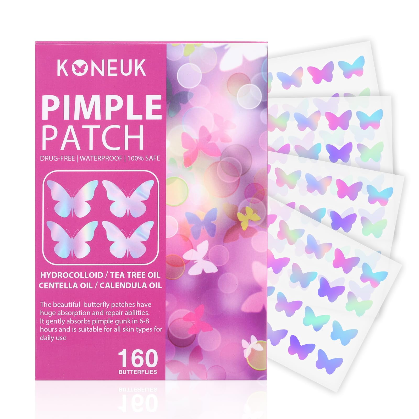Acne Pimple Patches for AKF18 Face (160 Counts), Hydrocolloid Acne ...