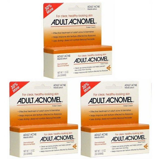 Acnomel Adult Acne Treatment Medicine, Tinted Cream - 1 Oz + 30% Free ...