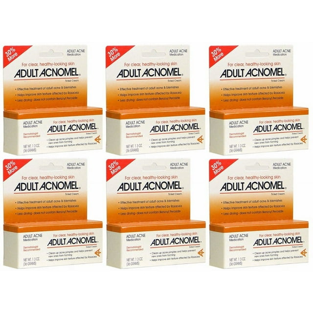 Acnomel Adult Acne Medication Tinted Cream - 1 Oz + 30% Free, 6 Pack ...