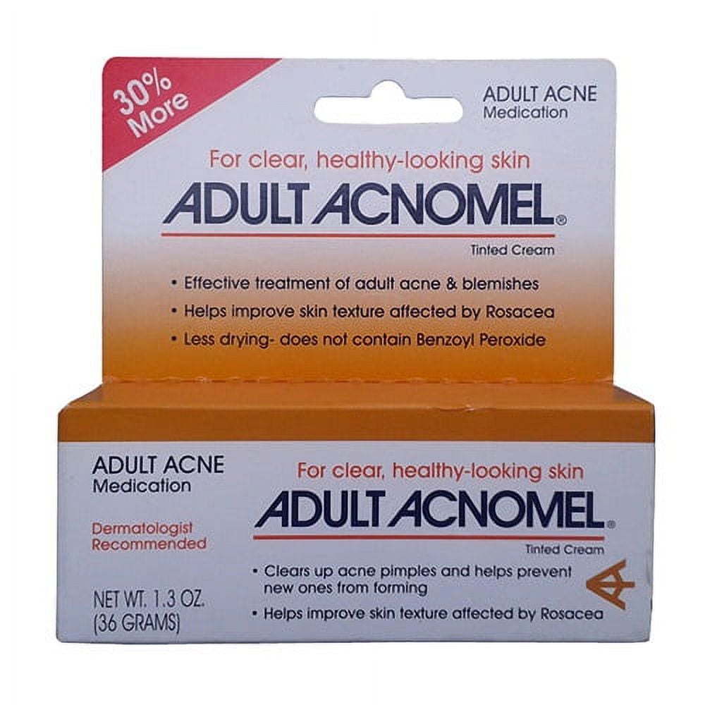 Acnomel Adult Medicated Acne Pimple Treatment Tinted Cream - 1 Oz + 30% ...