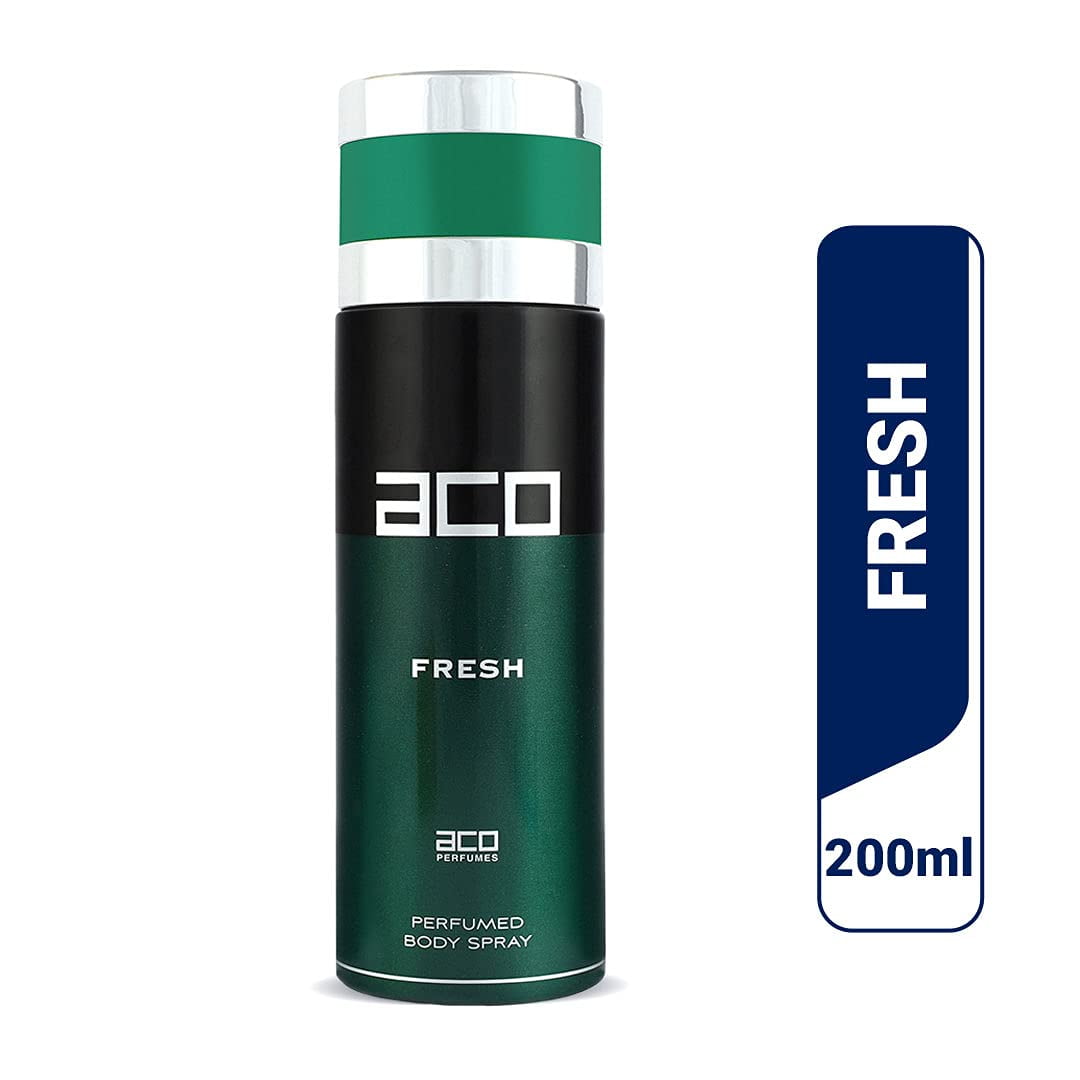 Aco Fresh Perfumed Body Spray For Men 200ml, 6.7 Fl.oz. | Long Lasting Fresh & Soothing ...