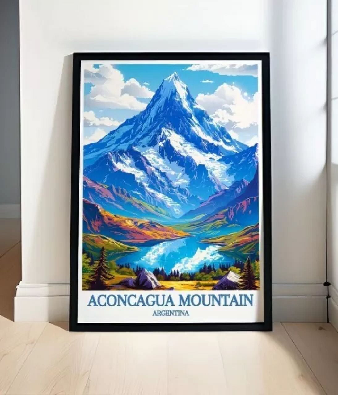 Aconcagua Mountain Travel Print - Andes Mountain Range Travel Poster NO ...