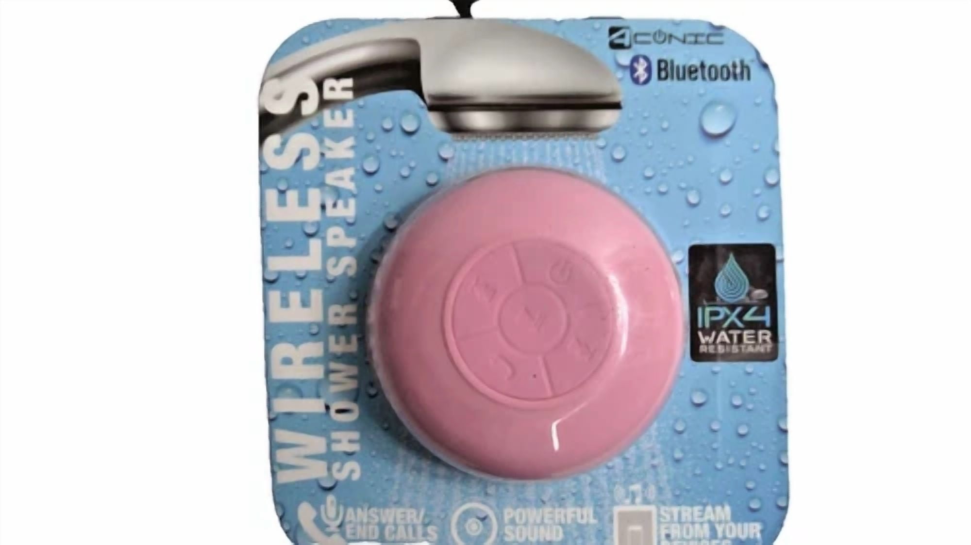 Aconic Wireless Shower Speaker Bluetooth Pink Ipx4 Water Resistant G13 ...
