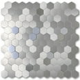 Acopelo Peel and Stick 3D Hexagon Mosaic Silver Metal Tile for ...